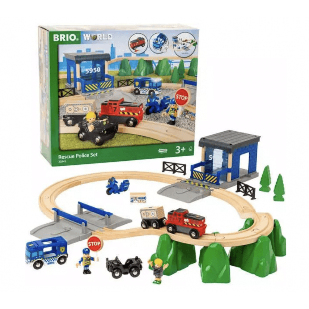 BRIO - BRIO World Railway Set Rescue Police - Beanie Games – Beanie Games